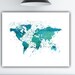 Instant Print Earth Poster, Printable World Map Digital Poster ...