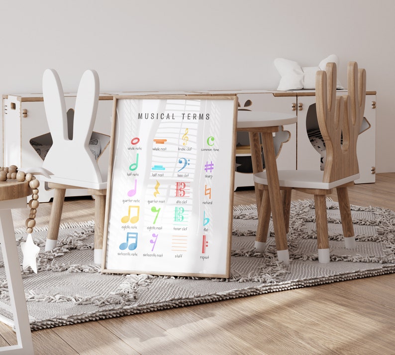 Musical Terms Poster: Watercolor Rainbow Classroom Art (digital ...