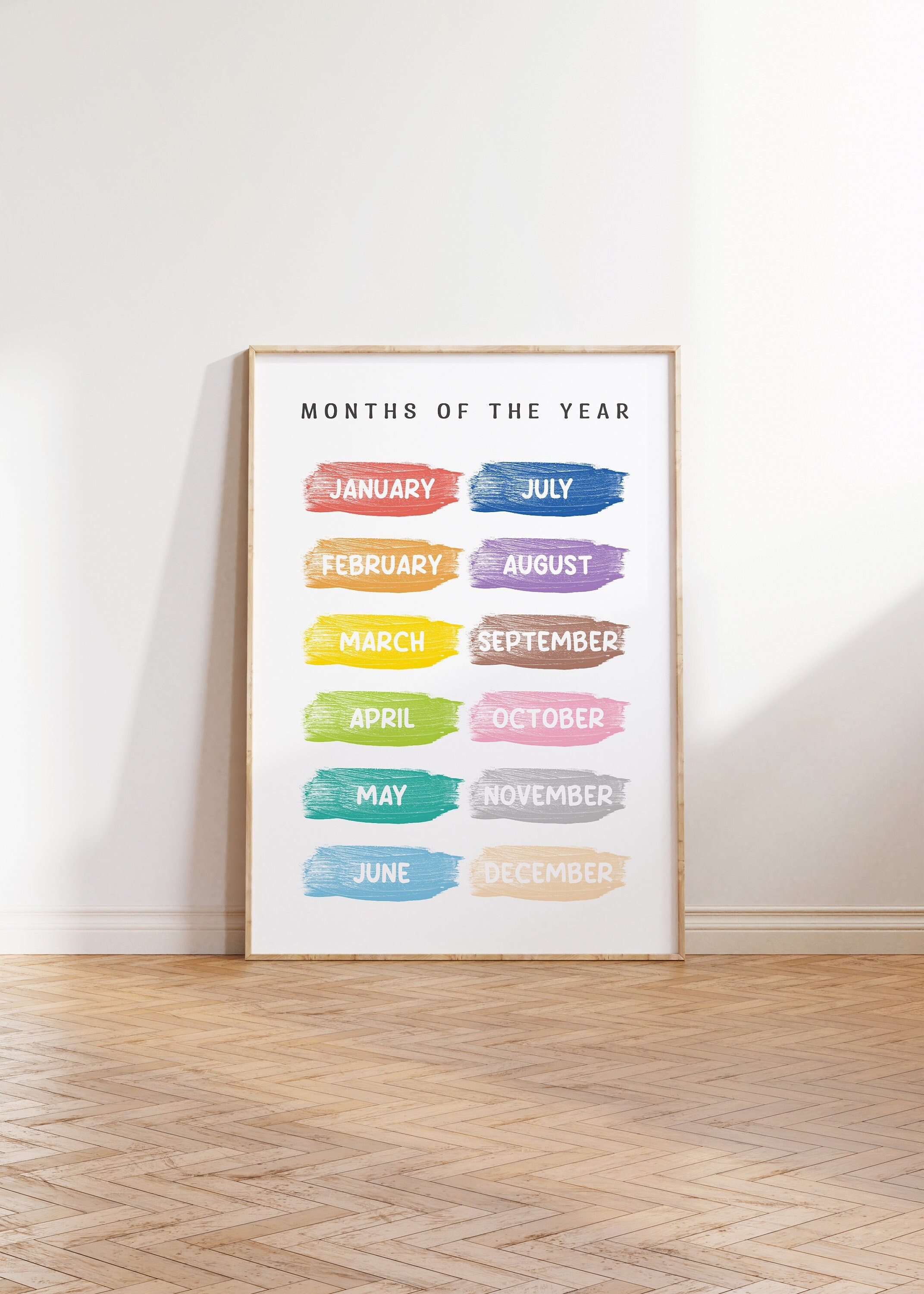 Months of the Year Printable Poster, Watercolor Classroom Decor ...