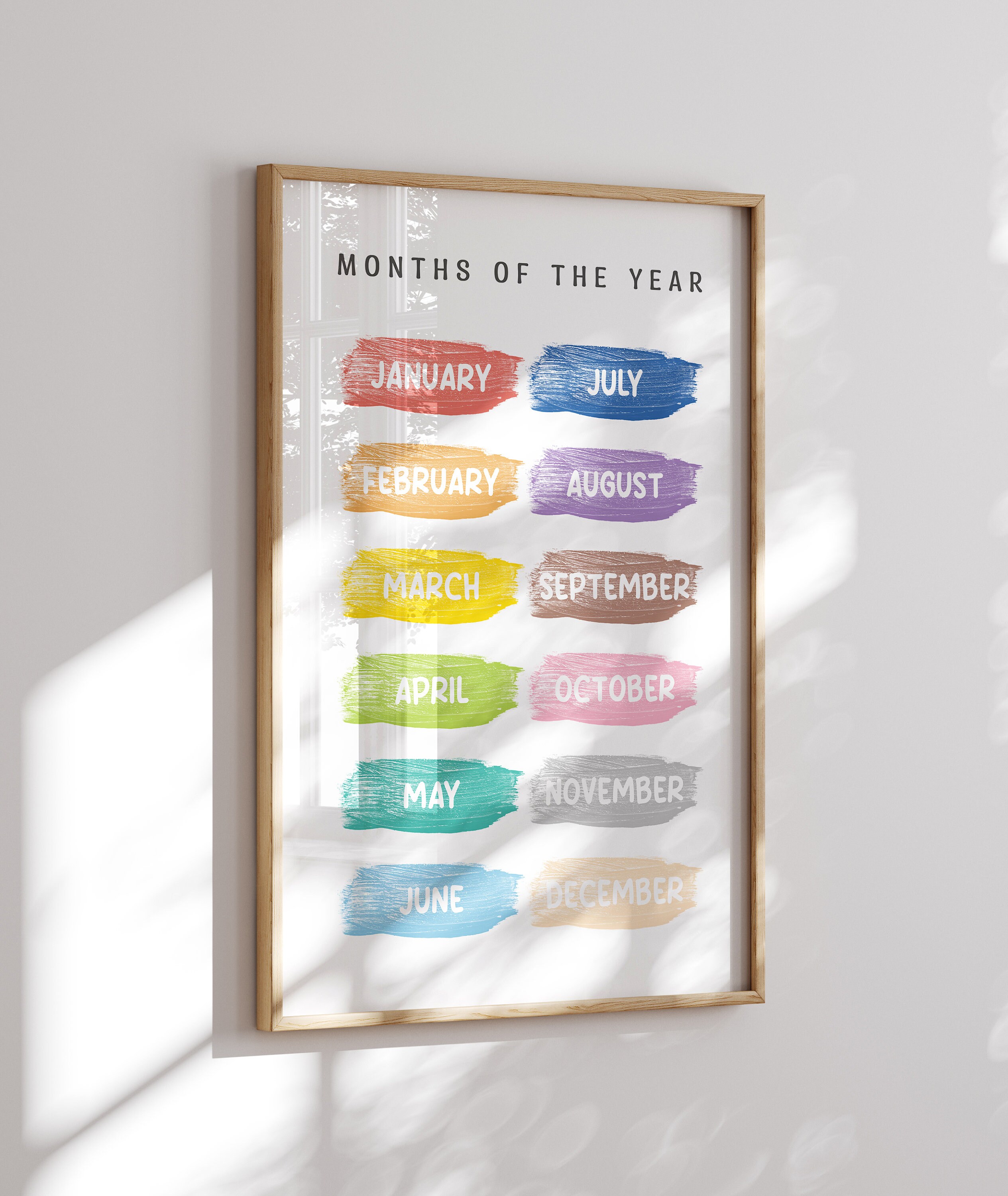 Months of the Year Printable Poster, Watercolor Classroom Decor ...