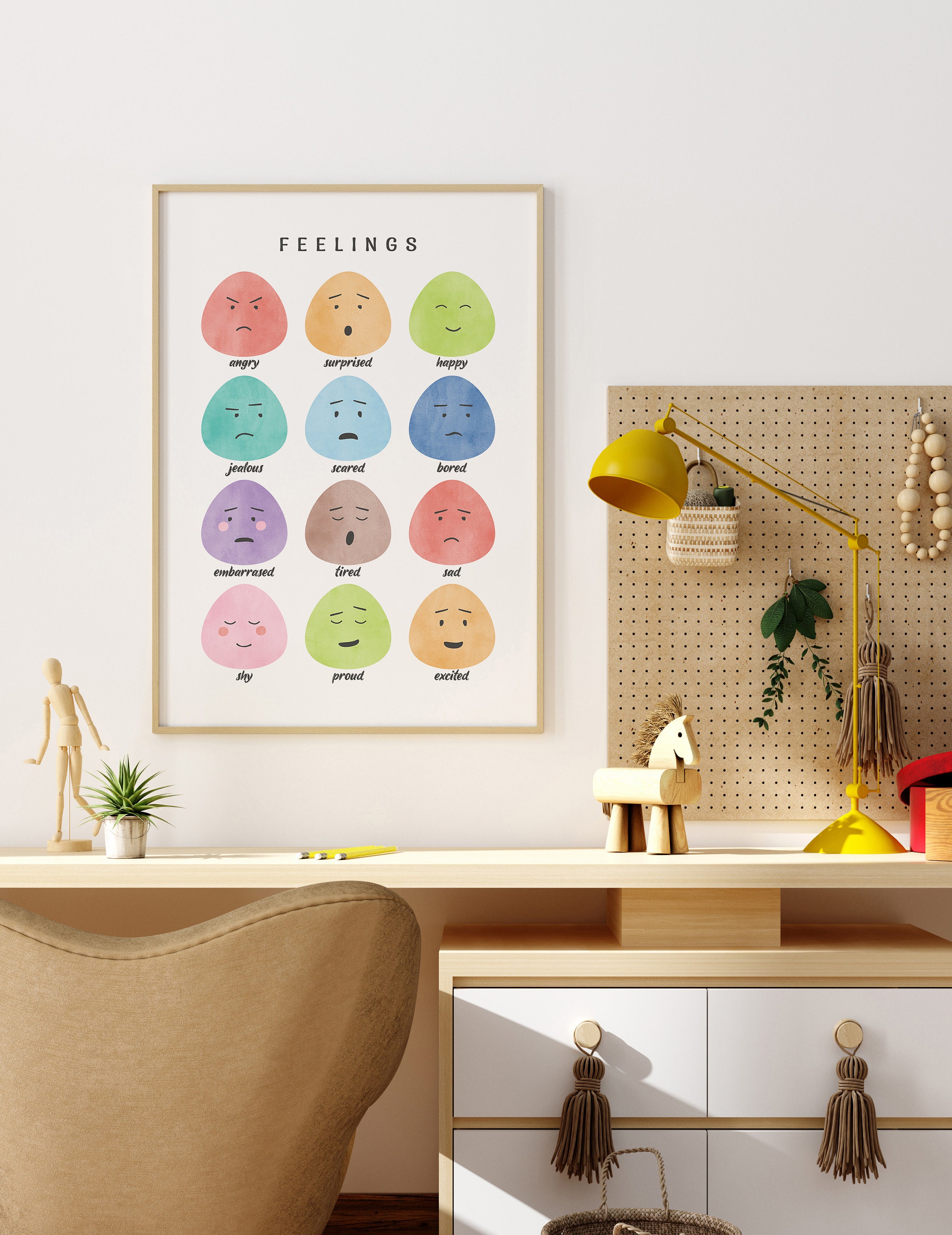 Feeling Poster for Kids Room, Emotions Wall Art, Calm Down Corner ...