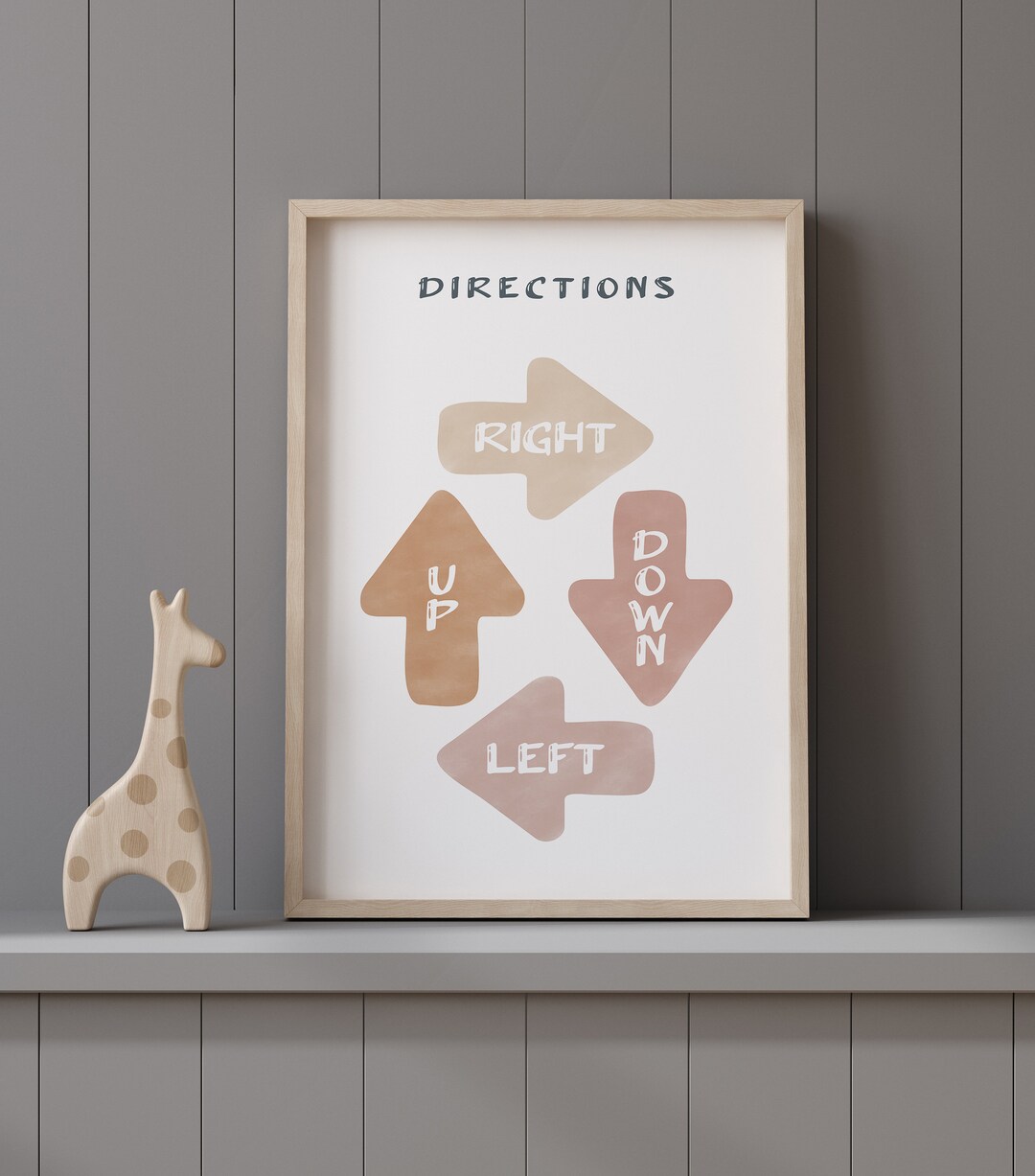 Directions Poster, Neutral Classroom Decor, Preschool Teacher Print ...