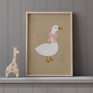 Silly Goose With Bow Print, Nursery Farmhose Wall Decor, Printable Pink ...