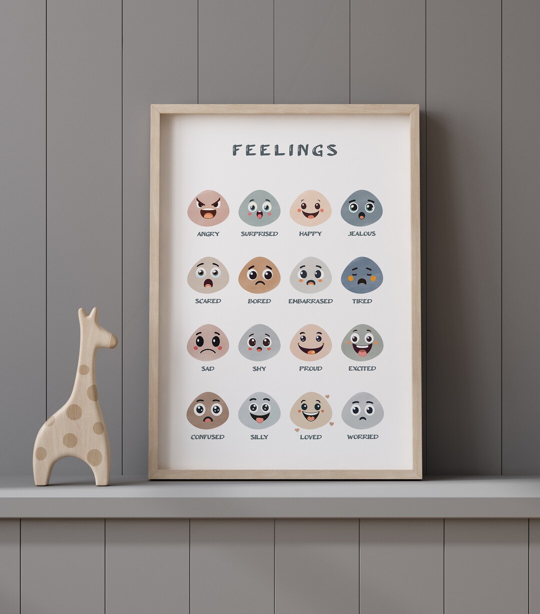 Feelings Poster for Kids, Emotions Preschool Teacher Print, Printable ...