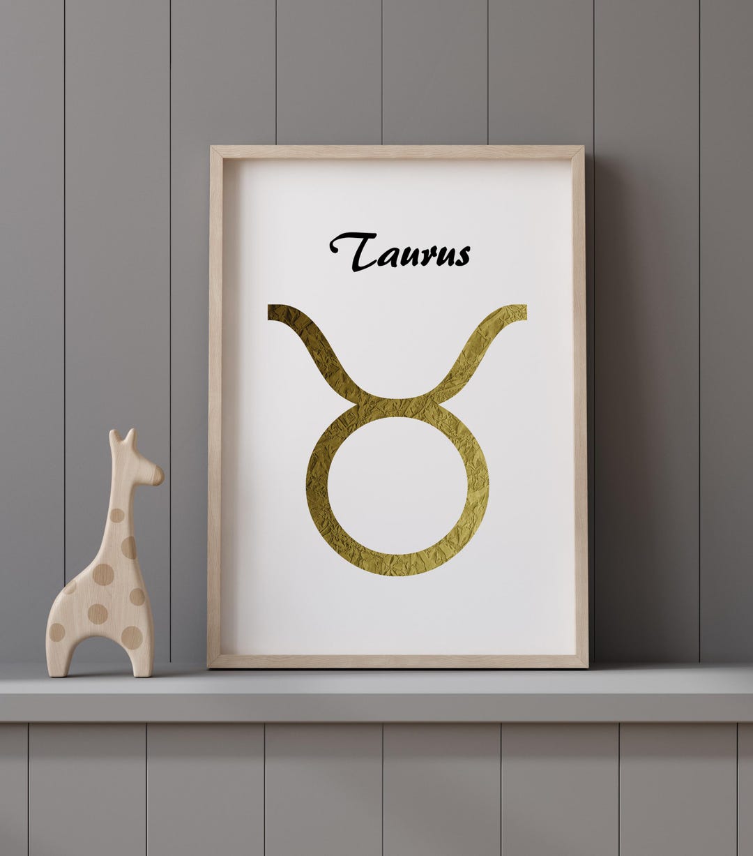 Printable Taurus Poster, Zodiac Wall Art, Astrology Wall Decor, Gold ...
