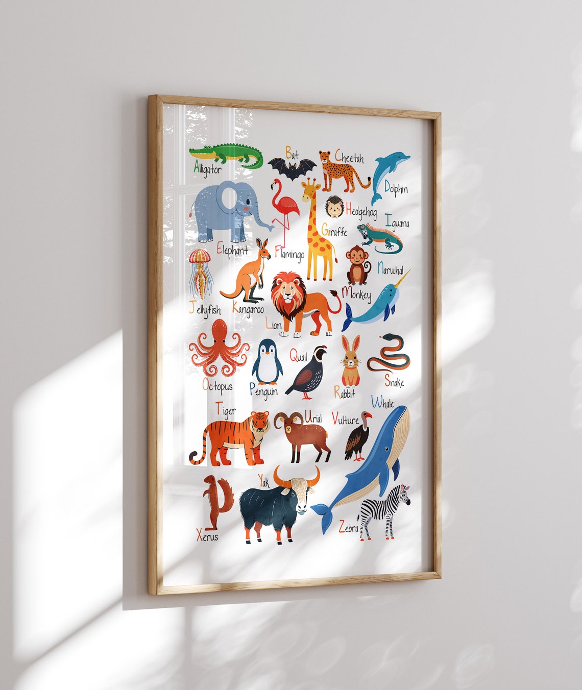 Animal Alphabet Poster: Watercolor Nursery ABC Art (digital Download ...