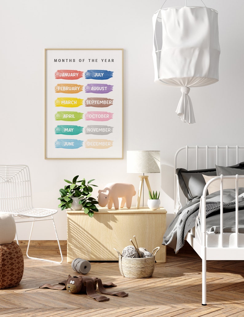 Months of the Year Printable Poster, Watercolor Classroom Decor ...