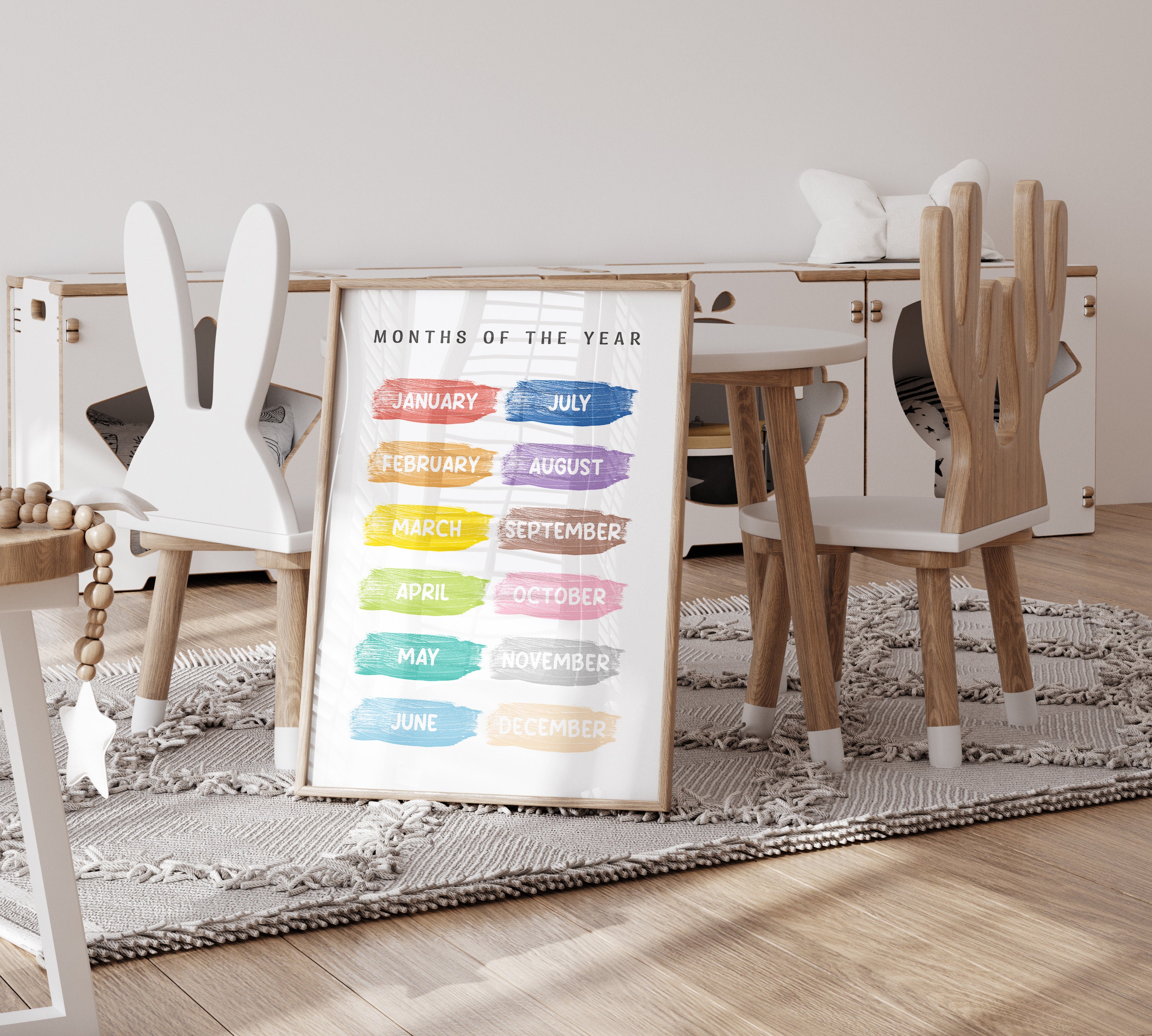 Months of the Year Printable Poster, Watercolor Classroom Decor ...