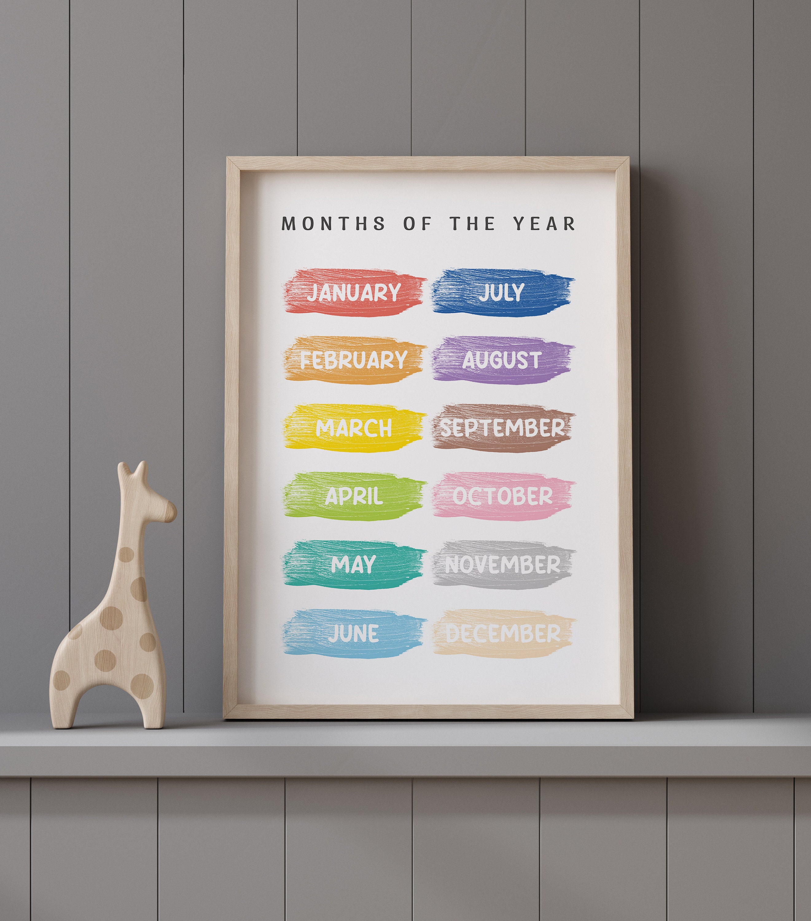 Months of the Year Watercolor Printable Poster: Classroom Homeschool ...