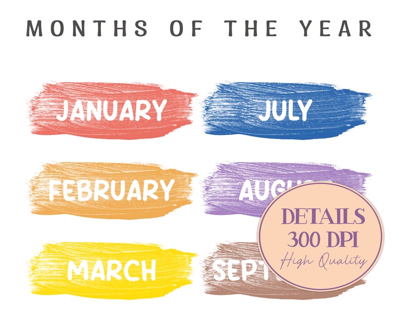 Months of the Year Printable Poster, Watercolor Classroom Decor ...