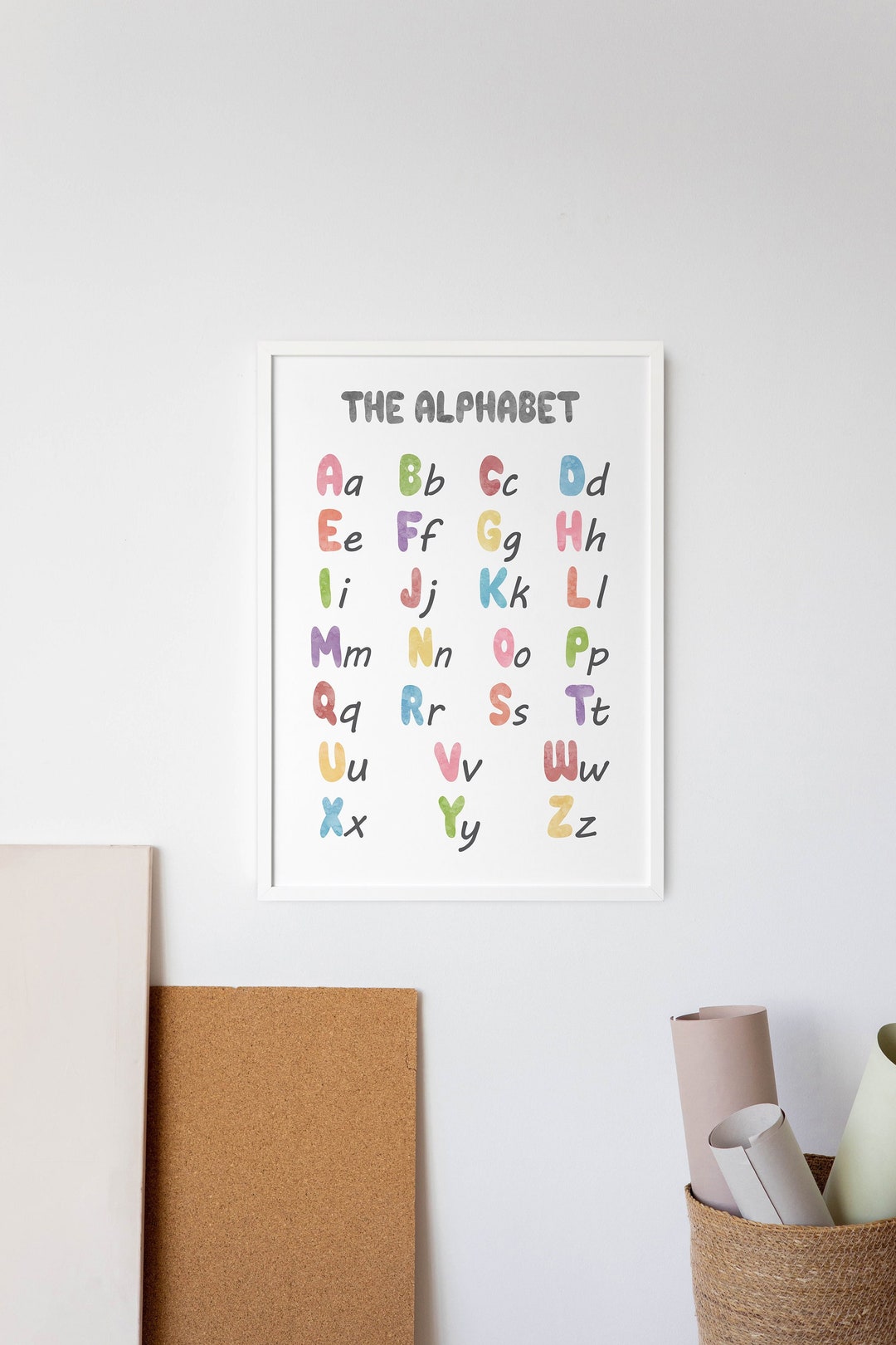Watercolor Alphabet Poster Educational Wall Art Printable - Etsy