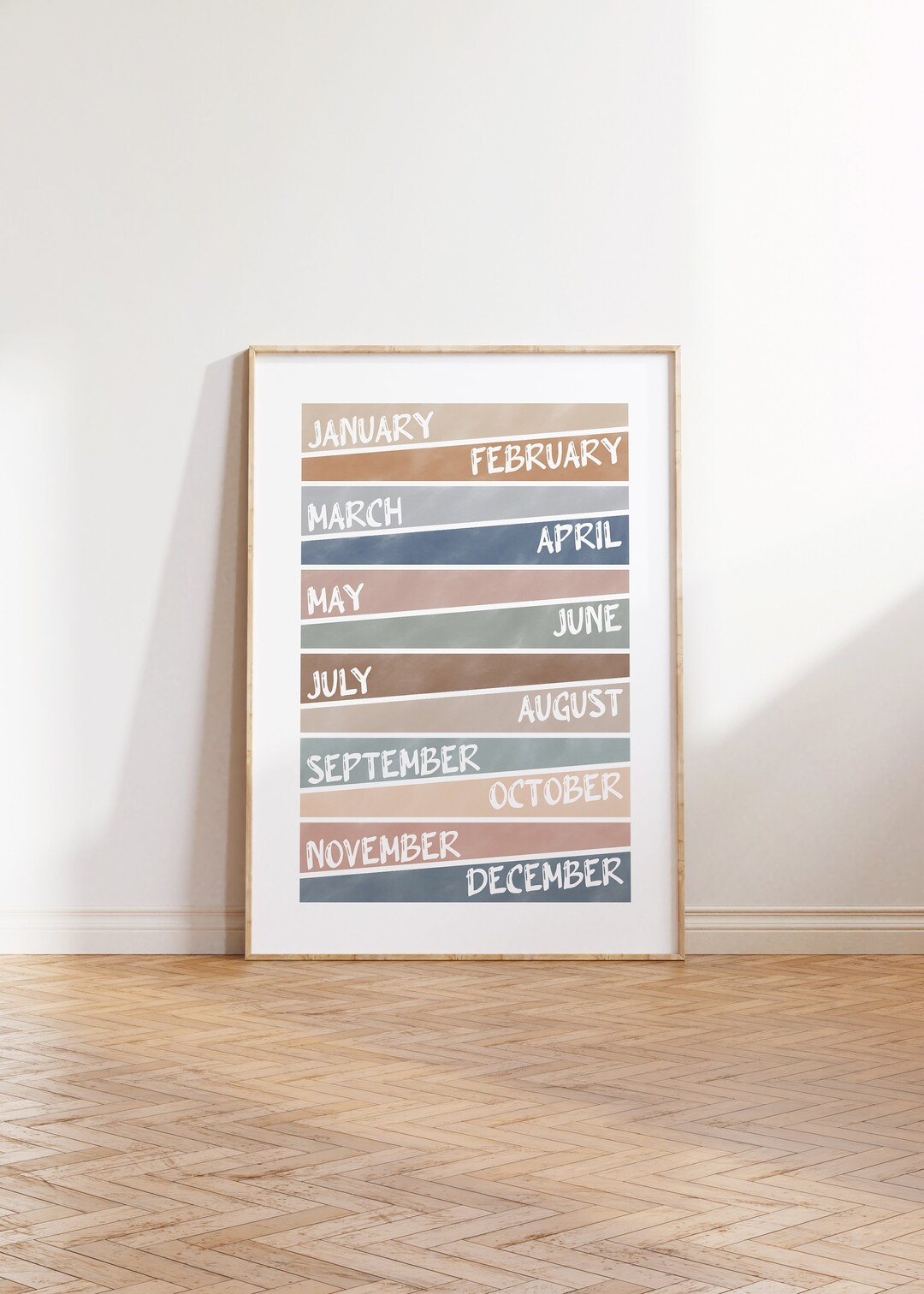 Months of the Year Printable Wall Art, Watercolor Months Poster ...