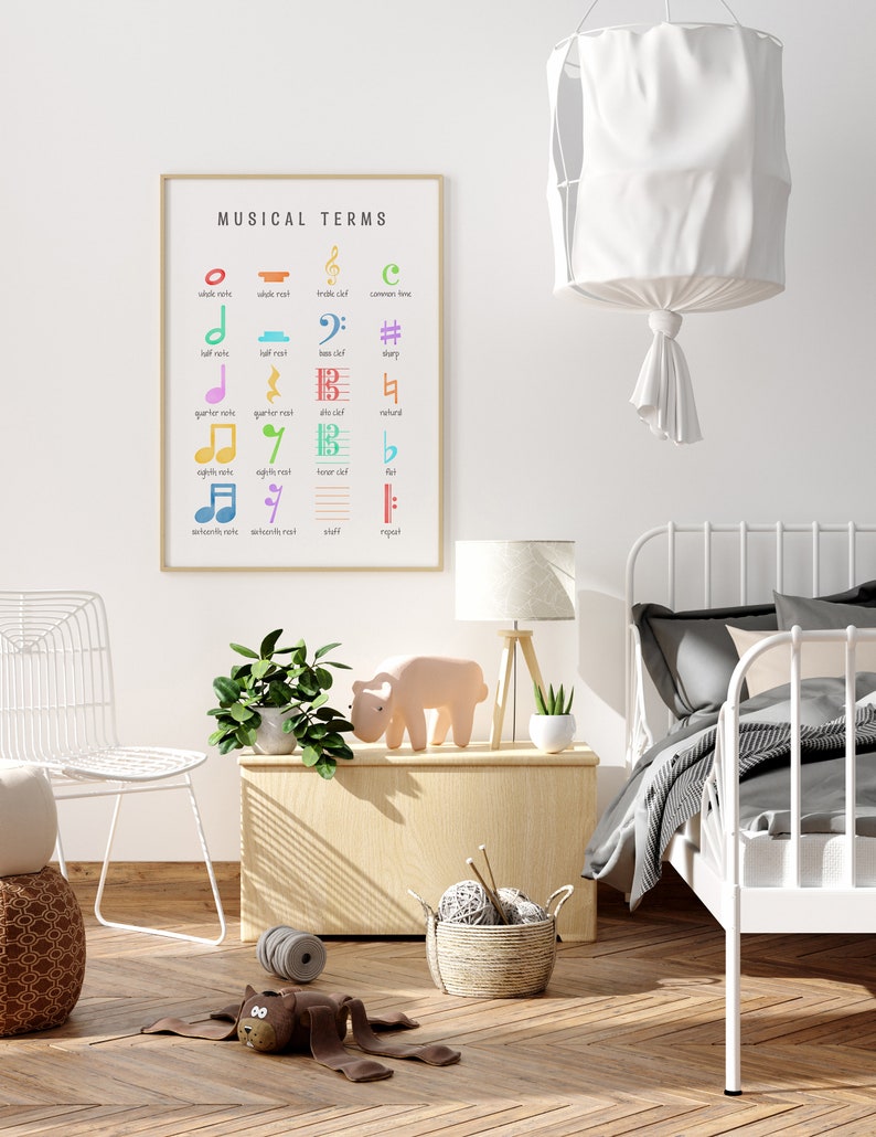 Musical Terms Poster: Watercolor Rainbow Classroom Art (digital ...