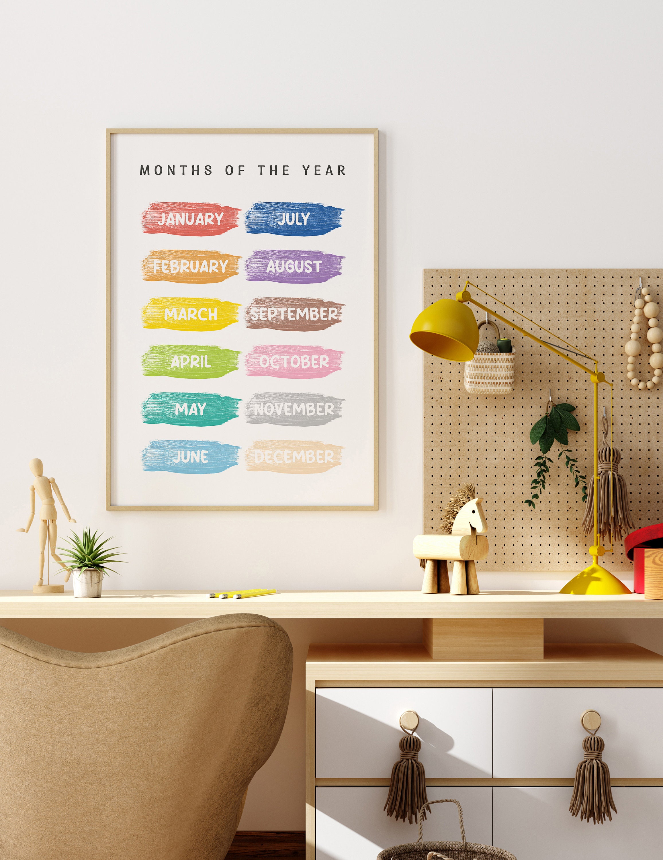 Months of the Year Printable Poster, Watercolor Classroom Decor ...
