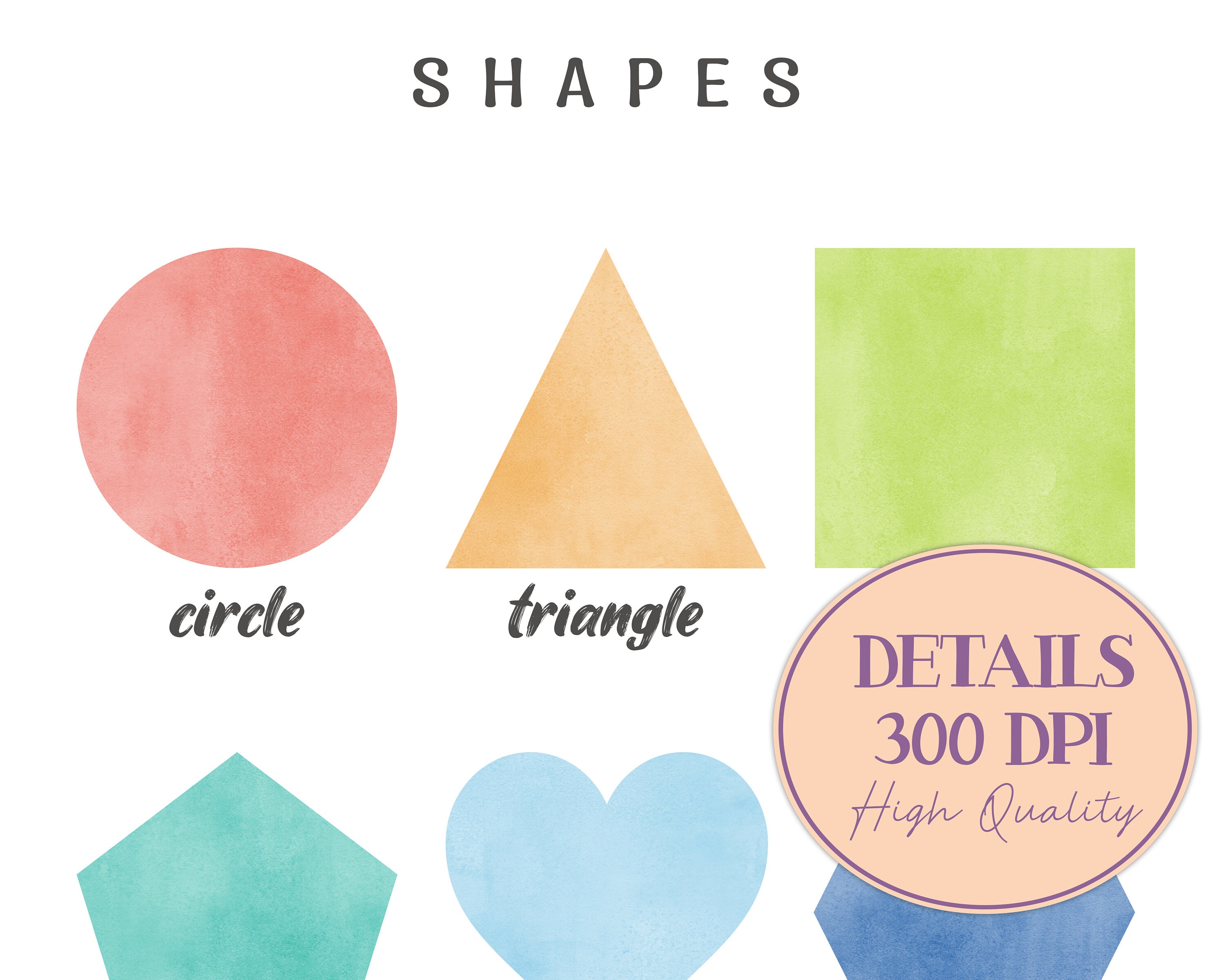 Shapes Educational Poster, Learning Materials for Children, Colorful ...