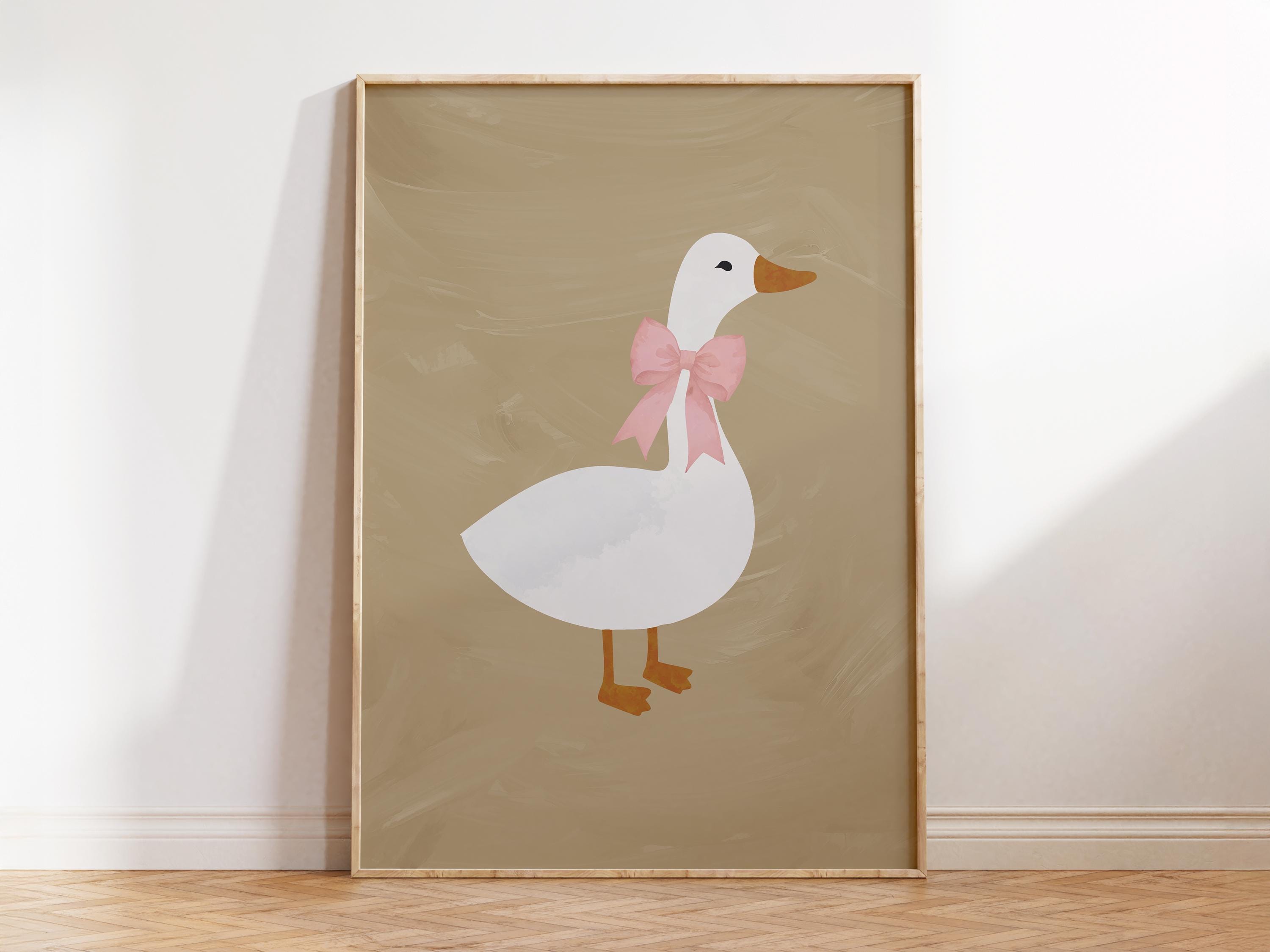 Silly Goose With Bow Print, Nursery Farmhose Wall Decor, Printable Pink ...