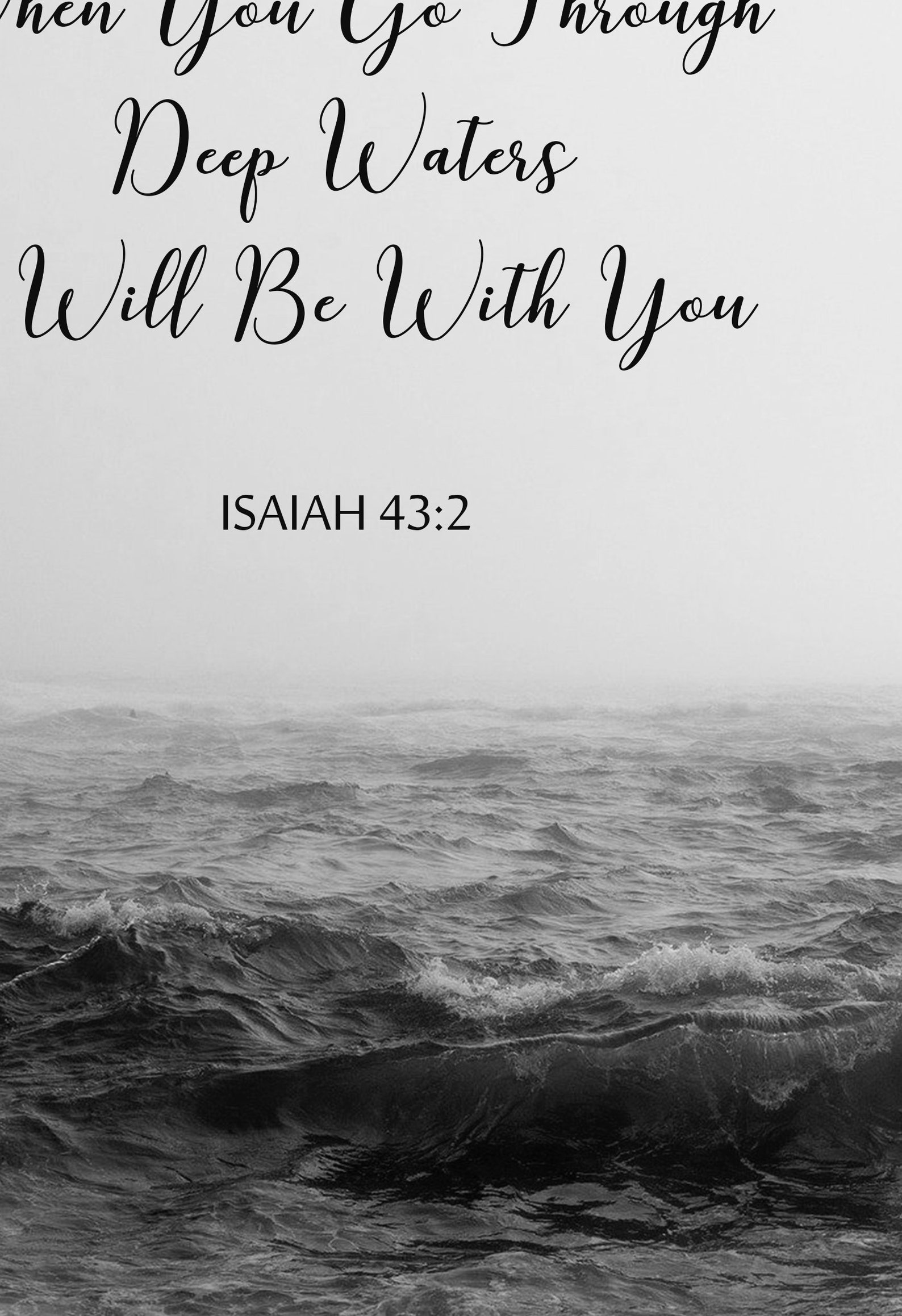 Isaiah 43 2 Bible Verse Art, Calligraphy Wall Art, Christian Home Decor ...