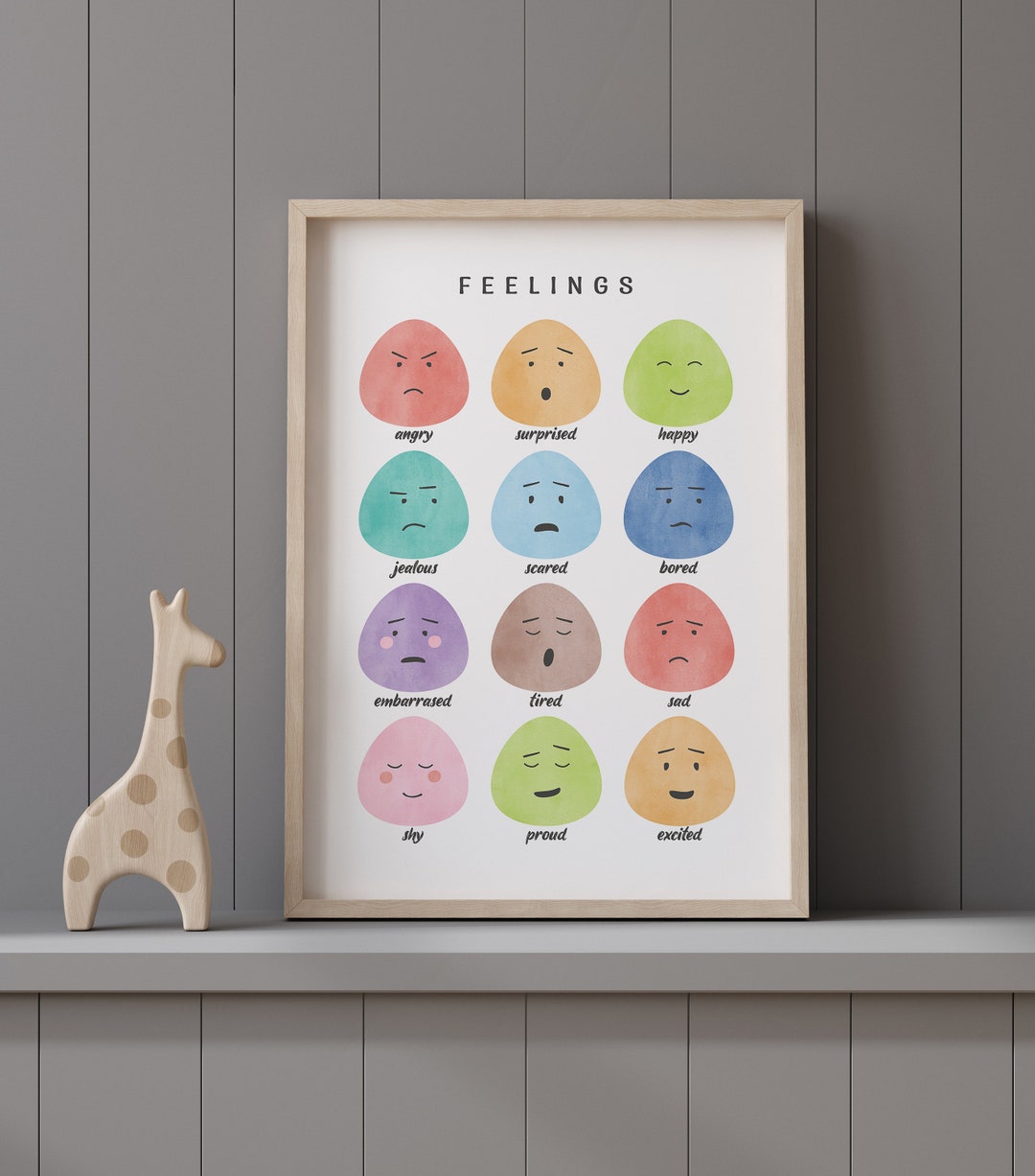 Feeling Poster for Kids Room, Emotions Wall Art, Calm Down Corner ...