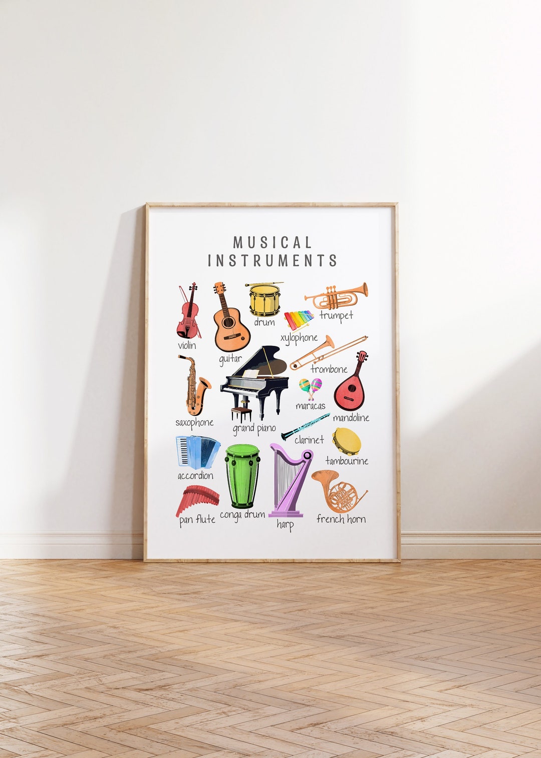 Musical Instruments Wall Art, Homeschool Montessori Learning Material ...