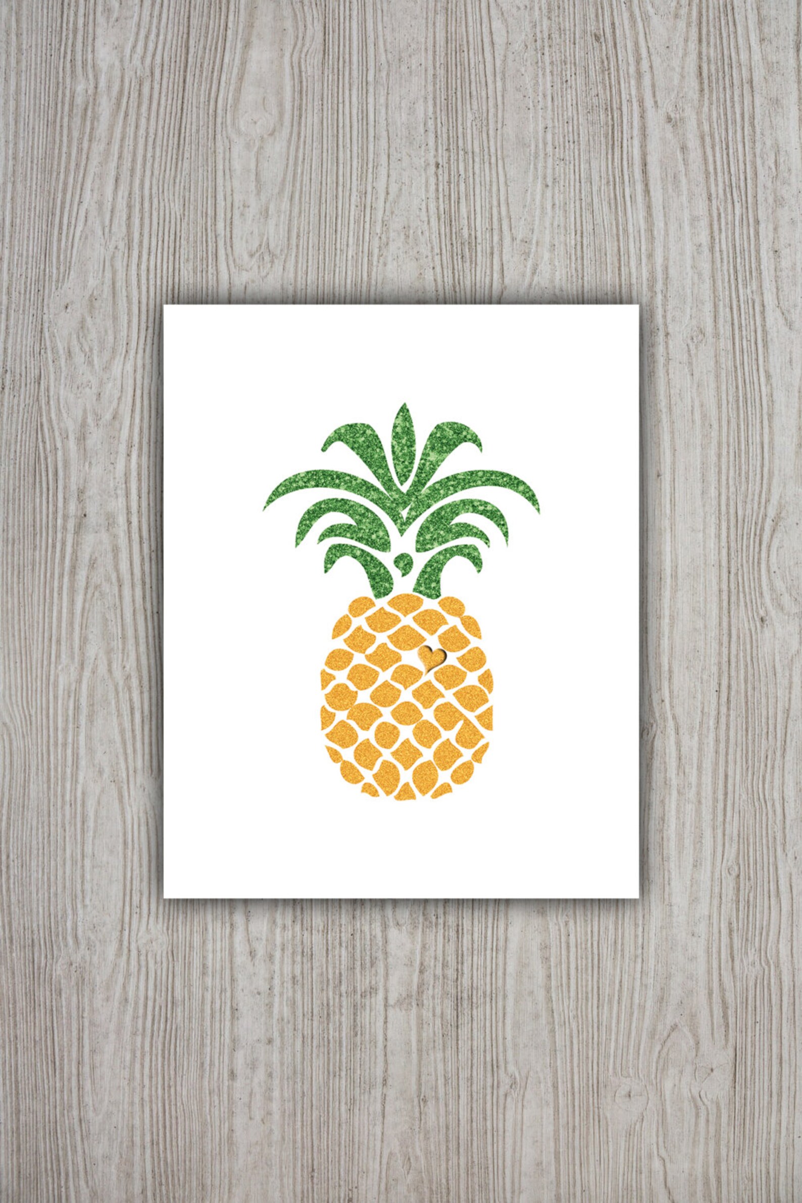 Pineapple Print, Tropical Decor, Emerald Green Summer Printable Fruit ...