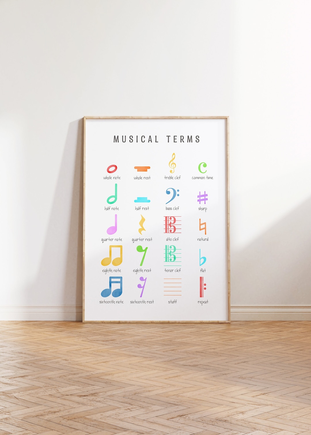 Musical Terms Poster, Watercolor Educational Print, Printable Music ...