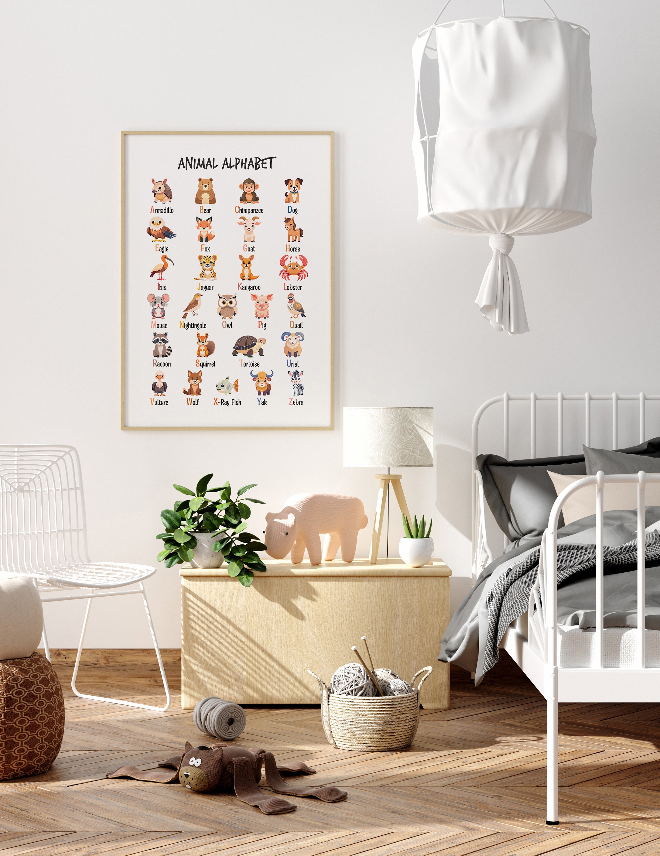Cute Animal Alphabet Poster for Classroom Wall, Printable ABC Wall Art ...