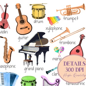 Musical Instruments Wall Art, Homeschool Montessori Learning Material ...
