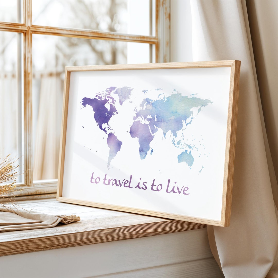 Travel Wall Decor, World Map Poster, Travel the World Map Wall Art ...