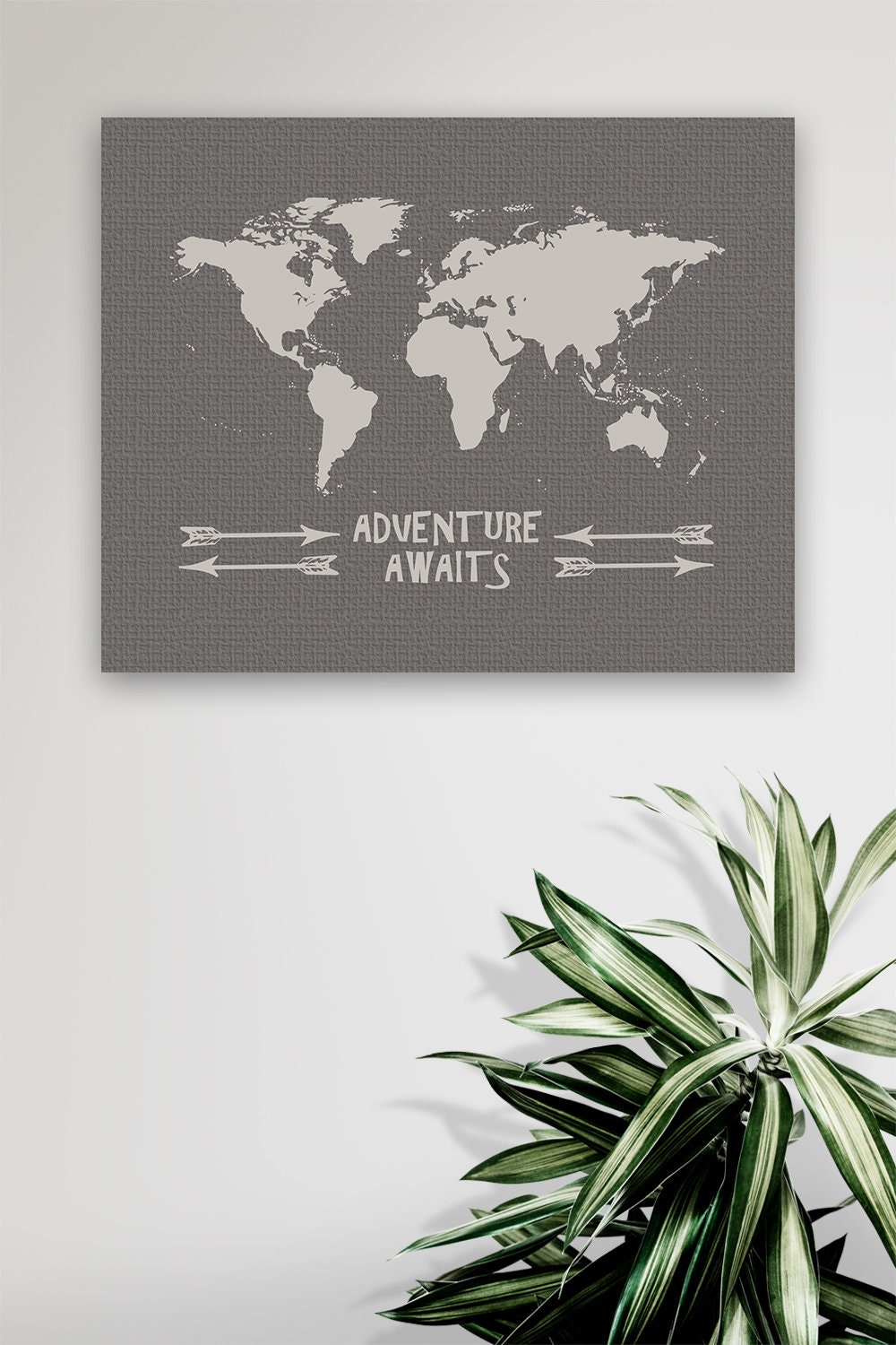 Adventure Awaits Printable World Map, World Travel Decor, Adventure ...