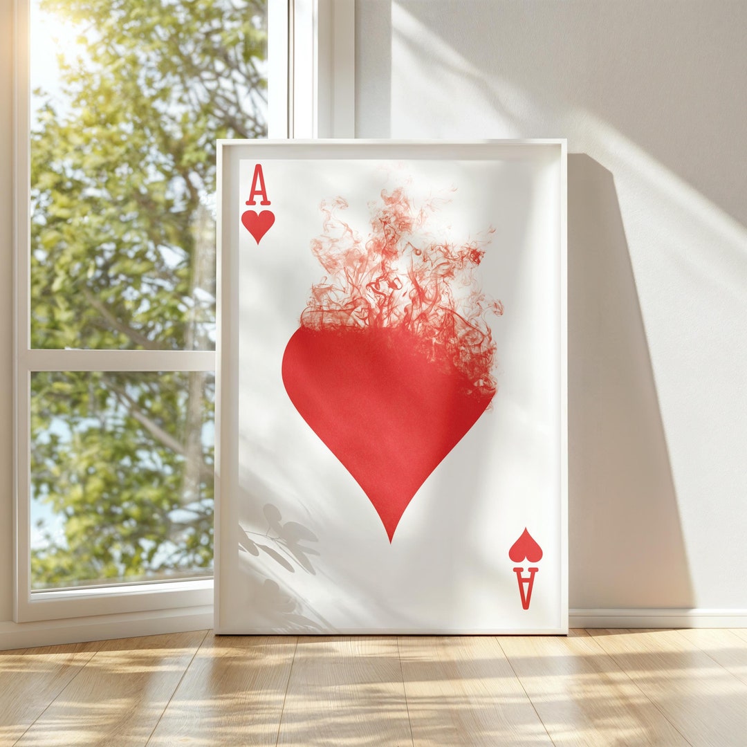 Ace of Hearts Smoke Art Print: Poker Card Poster (digital Download) - Etsy