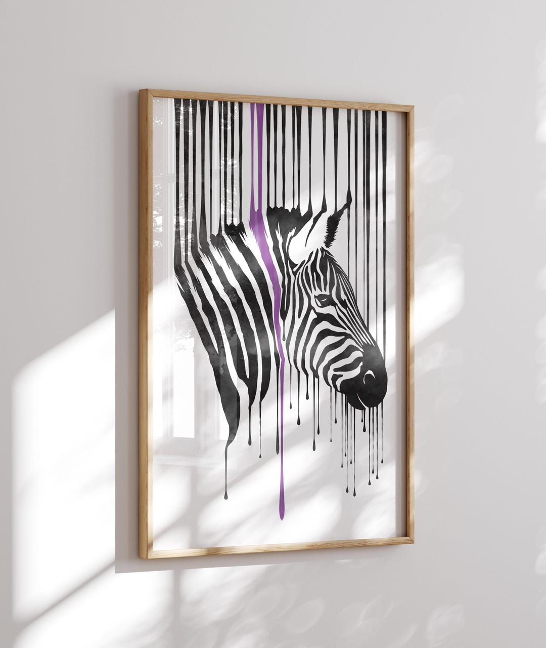Zebra Wall Art, Black and White Print, Animal Wall Decor, Zebra Artwork ...