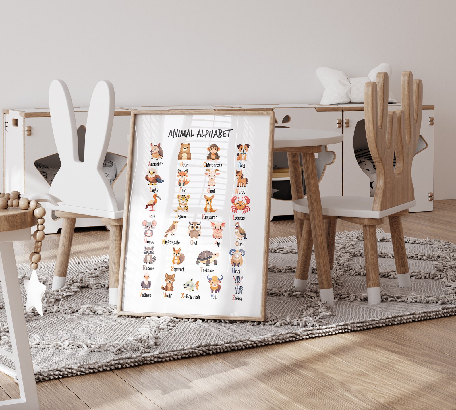 Cute Animal Alphabet Poster for Classroom Wall, Printable ABC Wall Art ...
