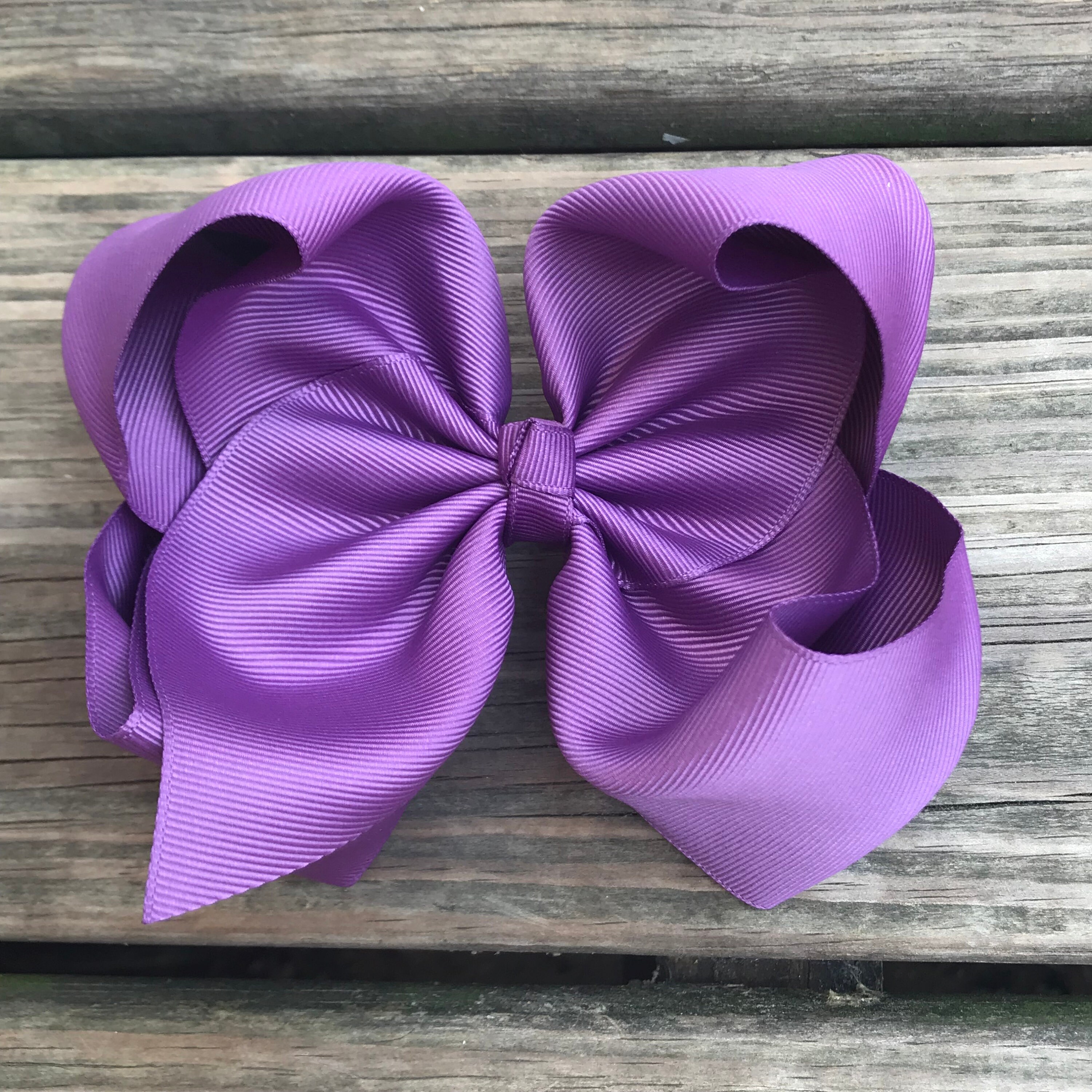 Purple Hair Bow Big Bow 6in Hair Bow XL Bow Amethyst | Etsy