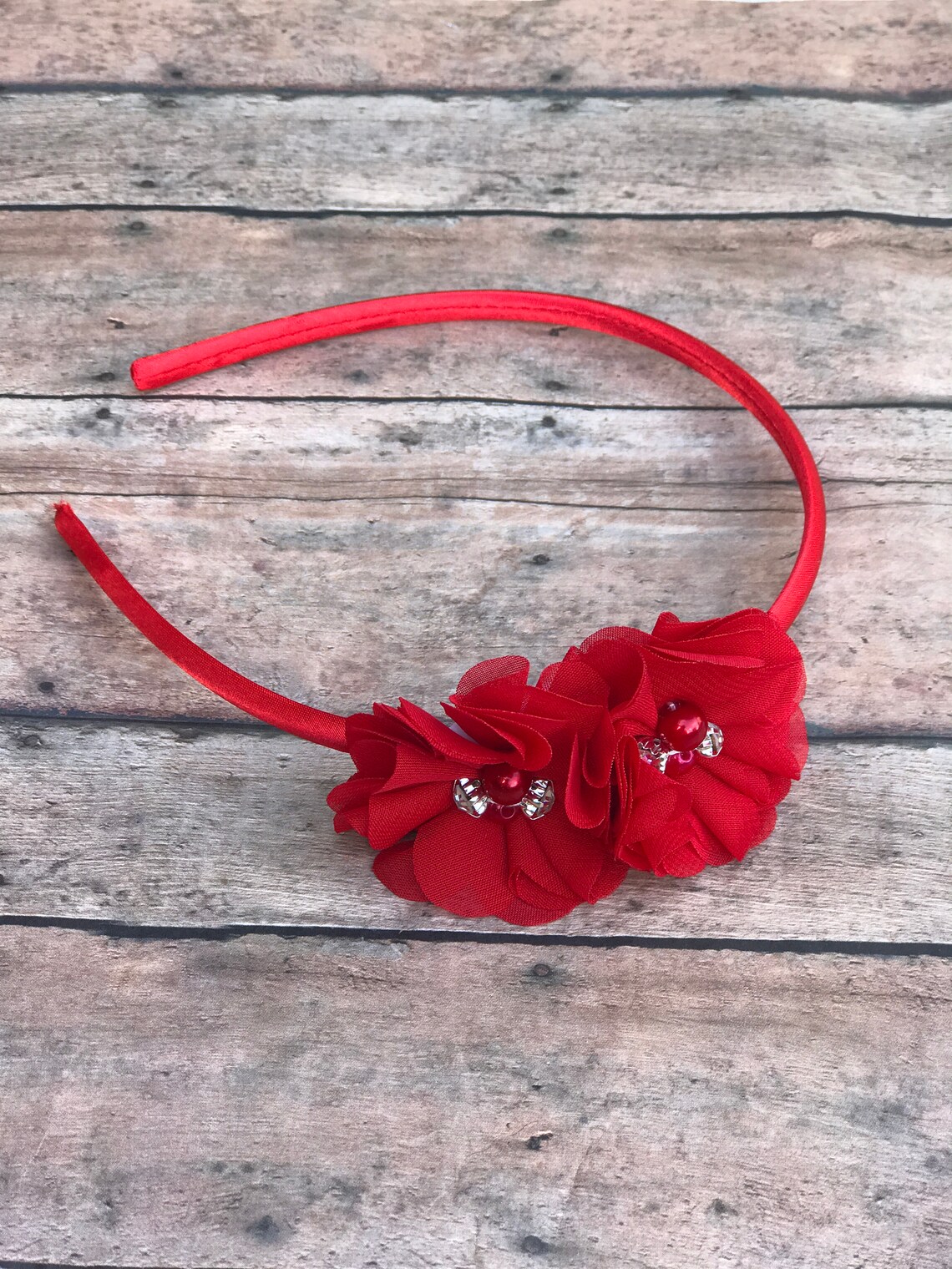 Red Flower Girl Headband Red Wedding Headband Red Headband - Etsy