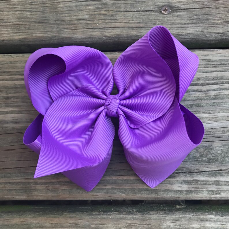 Big Purple Bow Purple Hair Bow 6in Hair Bow Grape Bow | Etsy