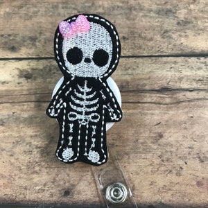Skeleton Badge Reel Radiology Badge Clip Retractable Badge Holder Name ...