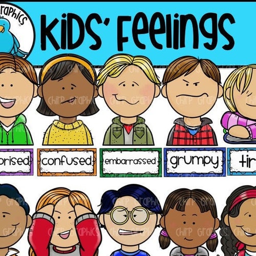 Children Feelings Faces Clip Art Set 1 Chirp Graphics - Etsy