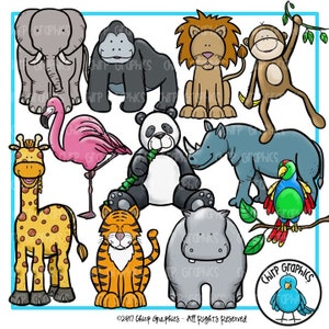 Zoo Animals Clip Art Set - Chirp Graphics - Etsy