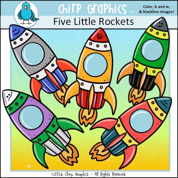 5 Little Rockets Clip Art Set Chirp Graphics | Etsy