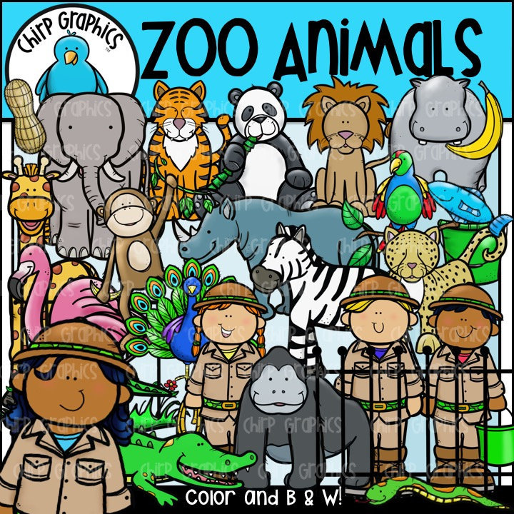 Zoo Animals Clip Art Set - Chirp Graphics - Etsy