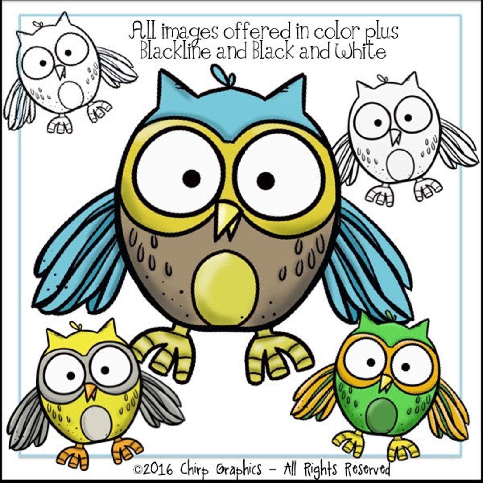 Owl Clip Art Set - Chirp Graphics - Etsy