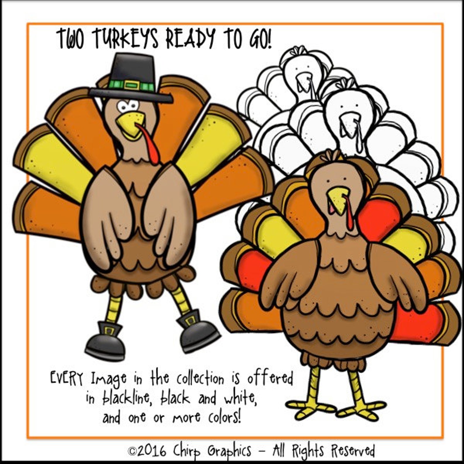 Make a Turkey Clip Art Set Chirp Graphics - Etsy Canada