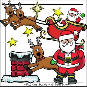 Christmas With Santa Clip Art Set - Chirp Graphics - Etsy