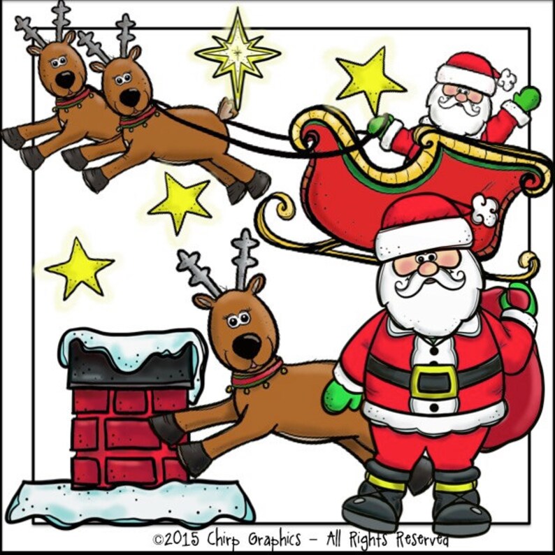 Christmas With Santa Clip Art Set - Chirp Graphics - Etsy