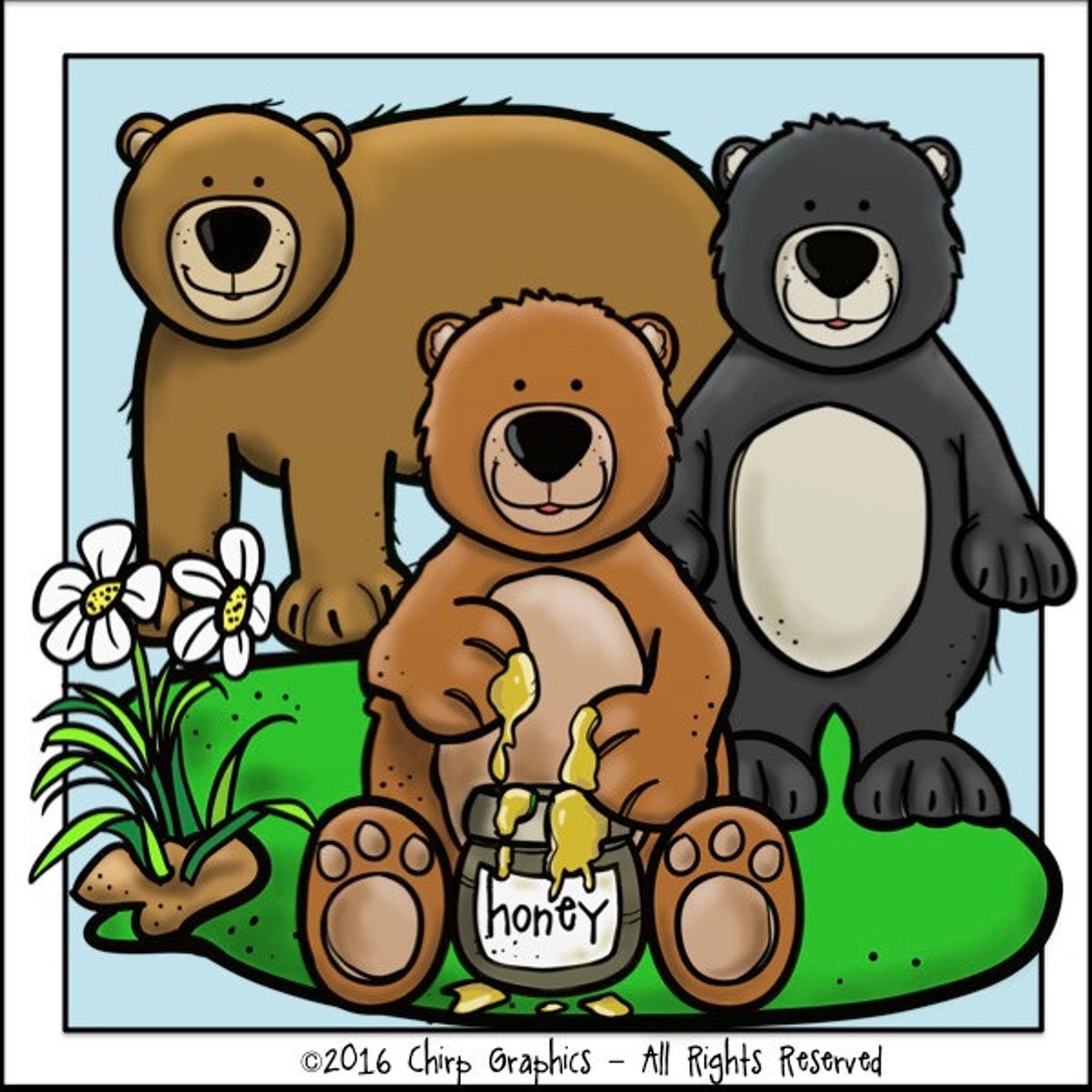 Bear Clip Art Set - Chirp Graphics - Etsy