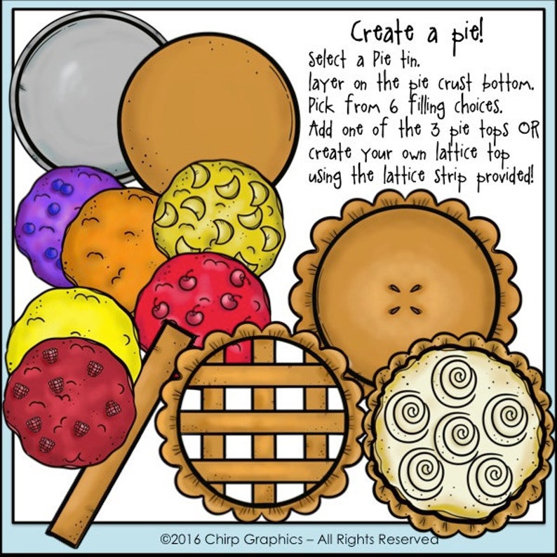 Make a Pie Clip Art Set - Chirp Graphics - Etsy