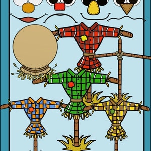 Make a Scarecrow Clip Art Set - Chirp Graphics - Etsy