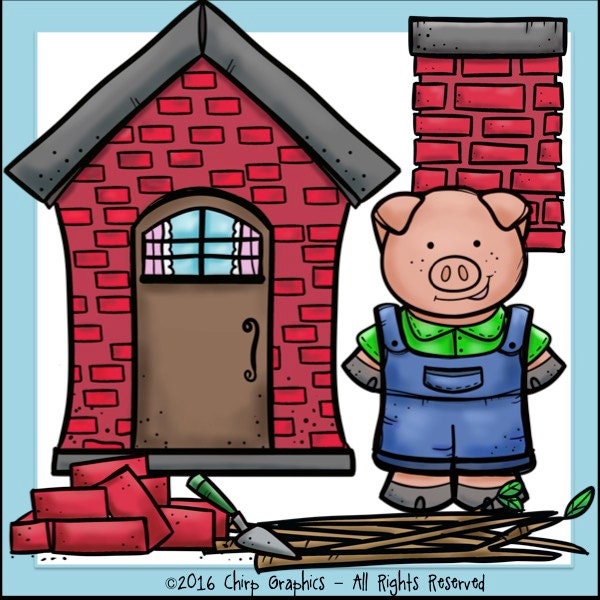 Three Little Pigs Clip Art Set - Chirp Graphics - Etsy Canada