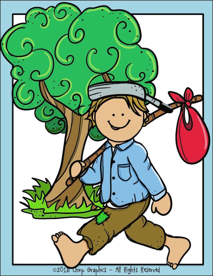 Johnny Appleseed Apple Clip Art Set Chirp Graphics | Etsy