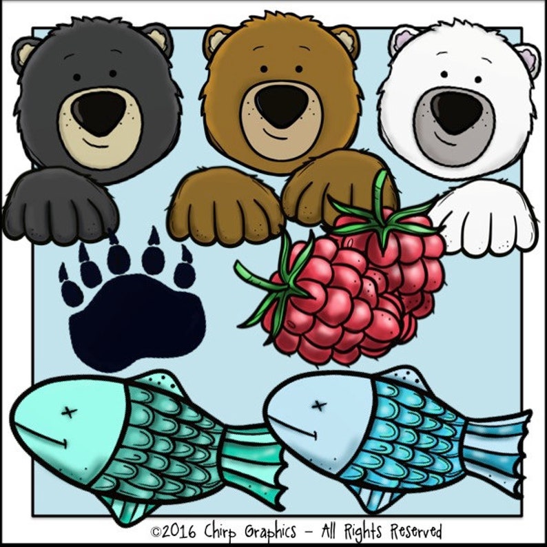 Bear Clip Art Set - Chirp Graphics - Etsy